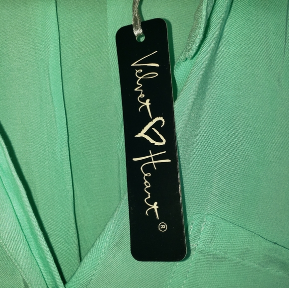 Velvet Heart | Tops | Nwt Velvet Heart Riley Green Curved Frayed Hem ...